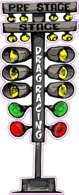 Drag Racing Cartoon Tree Decal 12" | eBay
