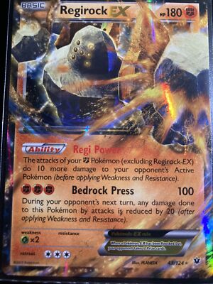 Regirock EX - 43/124 - Fates Collide- Ultra Rare Holo - NM/MINT Pokemon ...