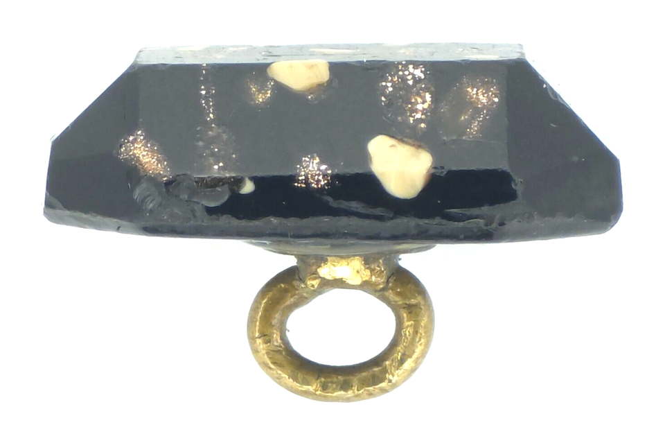 C1880s Victorian Glass Odd Shape Silver Gold Luster Wheat Goldstone ...