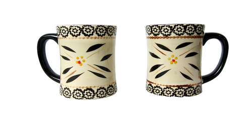 Temptations Old World Set Of 2 Coffee Mugs 16 Oz Confetti Black | eBay