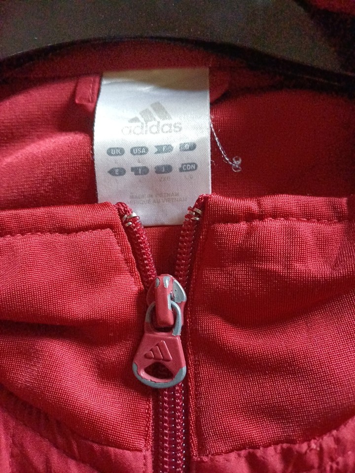 2005 adidas red full zip track jacket size Large | eBay UK