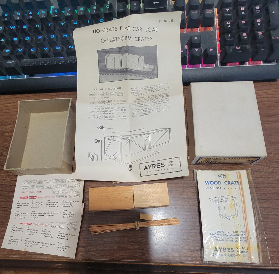 Lot of 2 Ayres Scale Models HO Wood Crate Kits NOS | eBay
