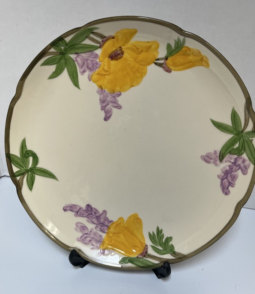 Vintage Franciscan California Poppy 10" Dinner Plate Yellow Purple ...