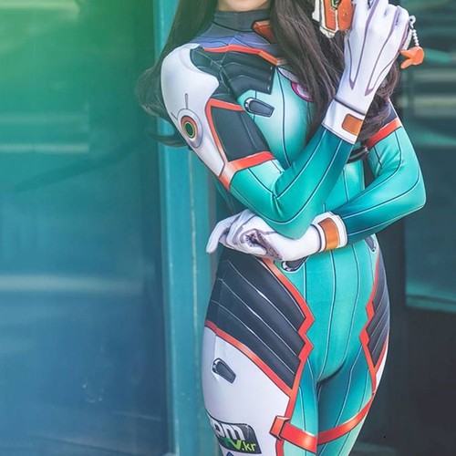 Game OW Overwatch Dva Cosplay Costume Zentai Female Halloween Party ...