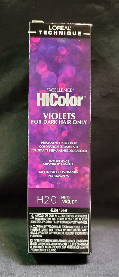 L'Oreal HiColor for Dark Hair/H20 Red Violet 1.74oz (3 Pack) & 8oz 30 ...