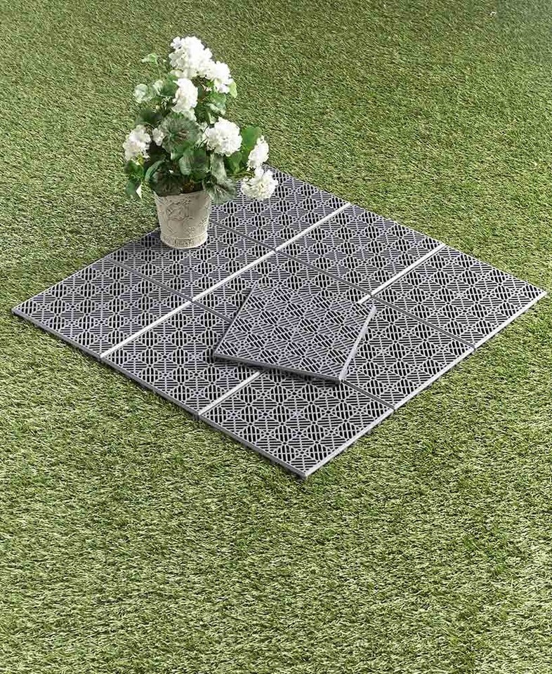 10 Pc. Interlocking Tiles Indoor Outdoor Path Mat Patio Walkway Pathway ...