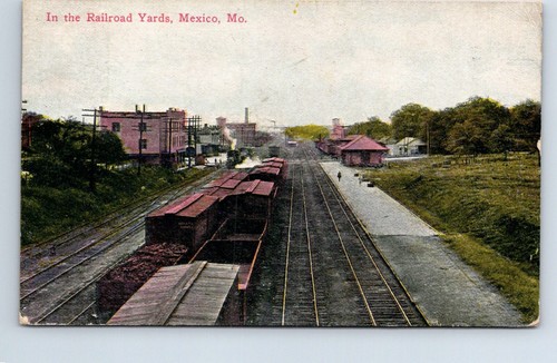 Postcard Missouri Mexico CB&Q C&A Wabash Railroad Station Depot Train ...