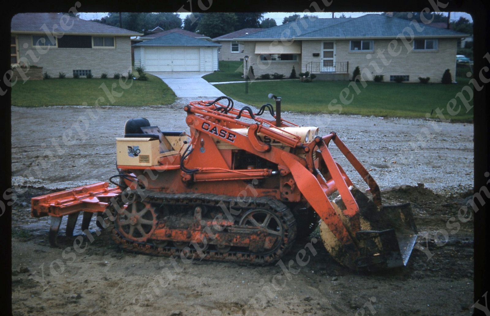 Sl85 Original Slide 1960 Case Tractor road repair 307a | eBay