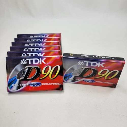 Lot of 7 TDK D-90 Type I Blank Cassette Tapes NEW SEALED Dynamic Slim ...