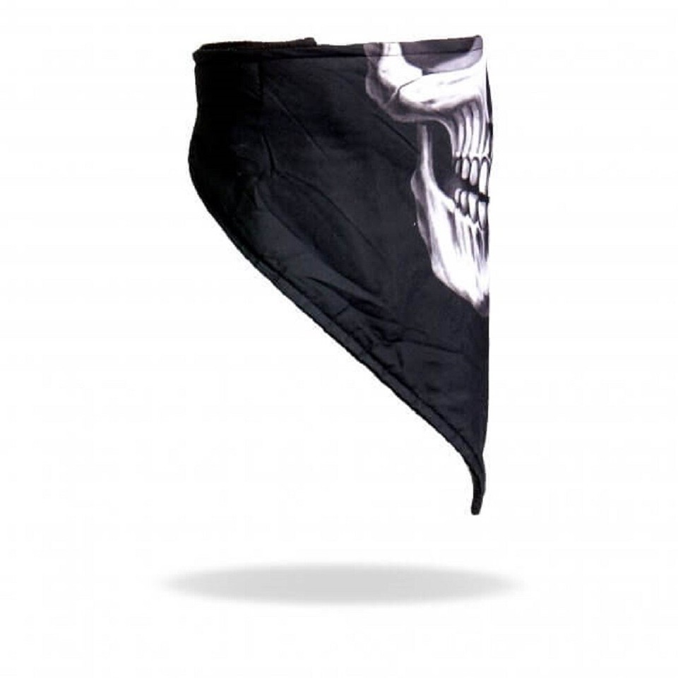 Human Skull Design Bikers Mask - Neck Warmer Face Wrap, Facemask - One ...