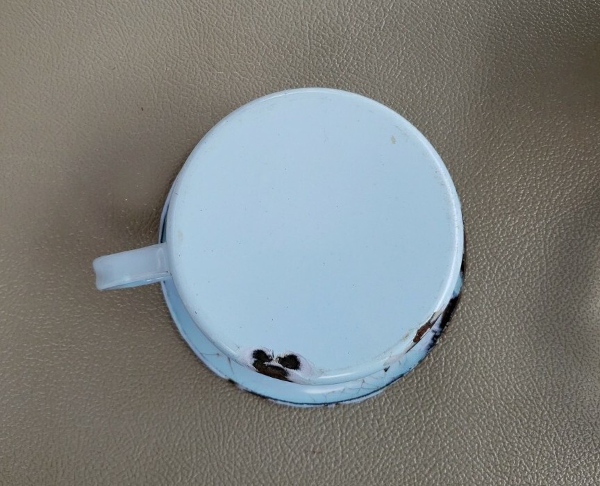 Antique baby blue enamel child's chamber pot country cottage decor ...
