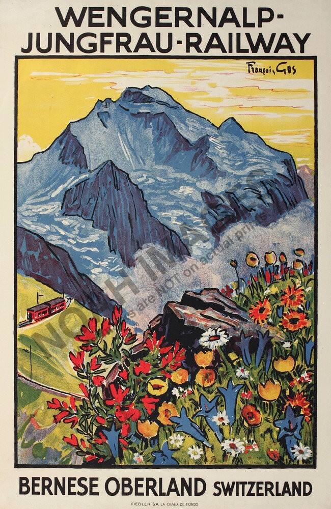Jungfrau Railway vintage swiss train travel poster 16x24 | eBay