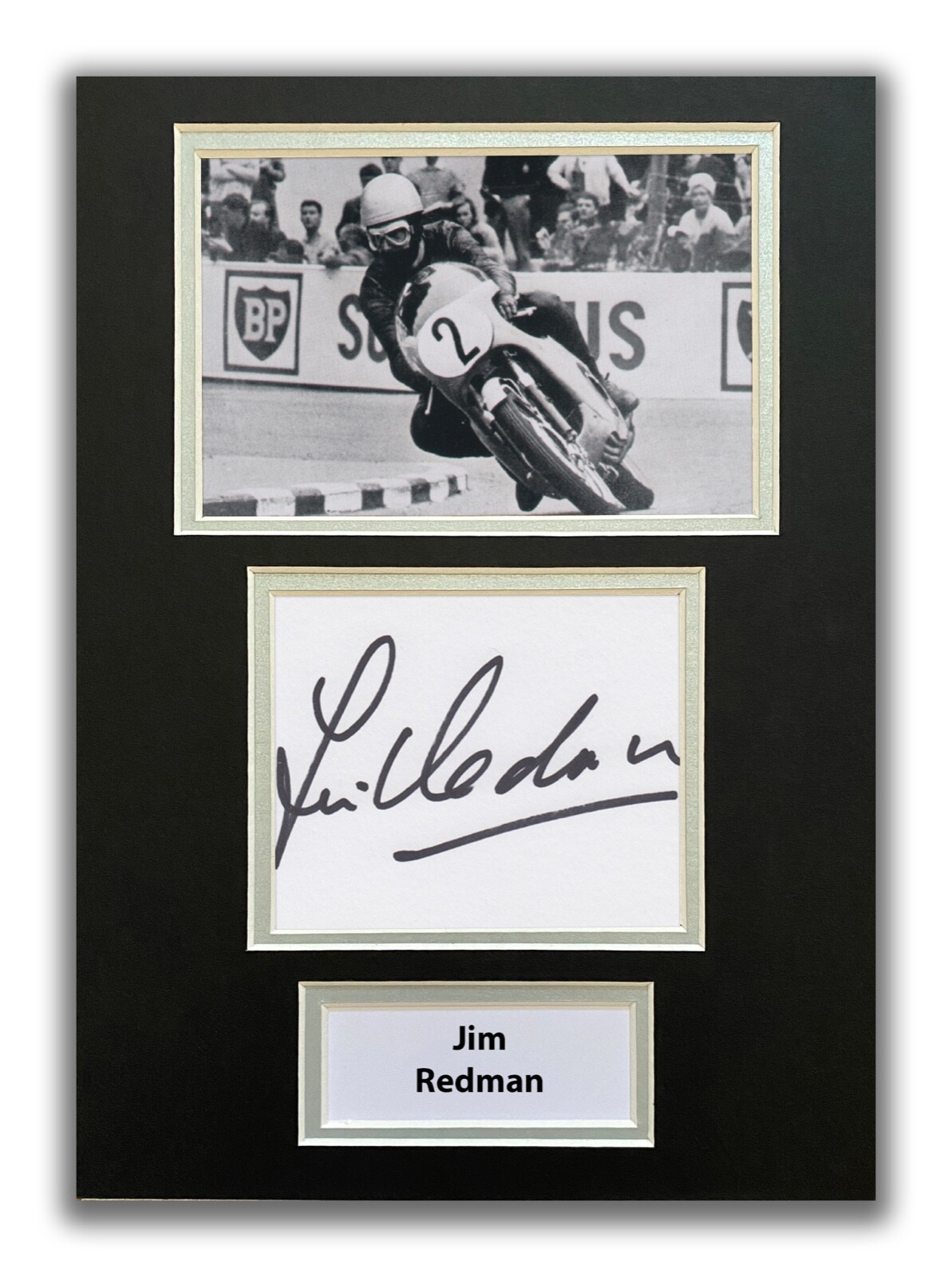 JIM REDMAN HAND SIGNED A4 MOUNTED PHOTO DISPLAY - ISLE OF MAN TT. | eBay UK