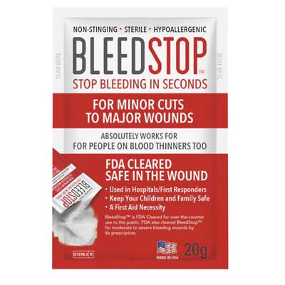 BleedStop 20g Packet First Aid Stop Bleeding Seconds Emergency Home ...