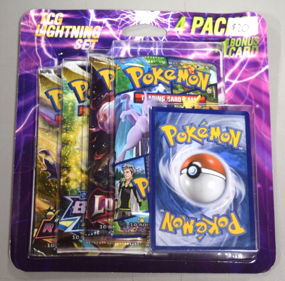 Pokemon TCG Lightning Set 4 Pack & 1 Card Booster Packs Factory Sealed ...