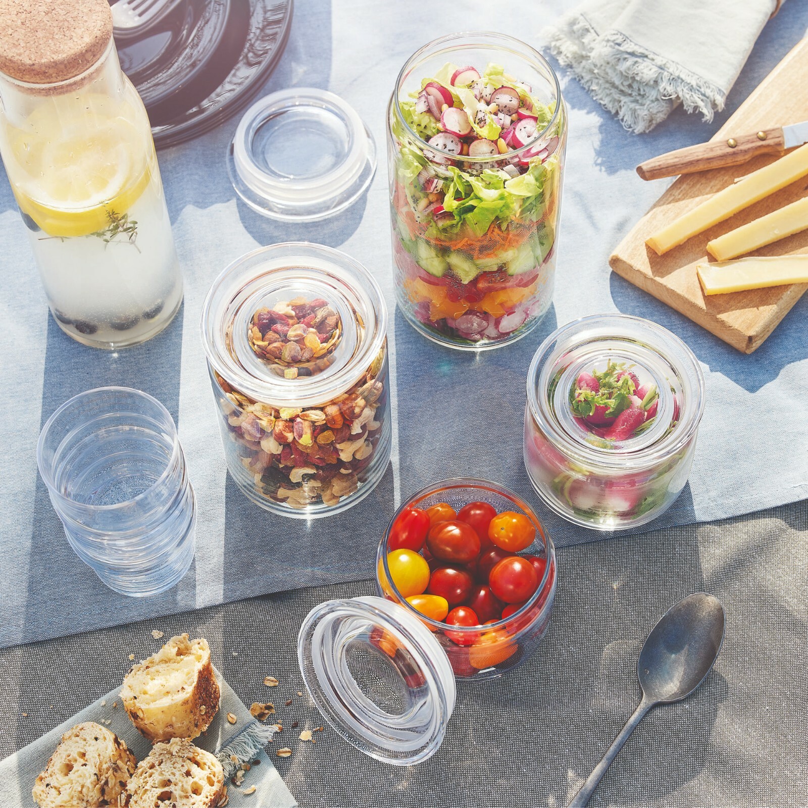 Luminarc PURE Clear Glass Storage Jar Airtight 3 Sizes Food Liquid ...