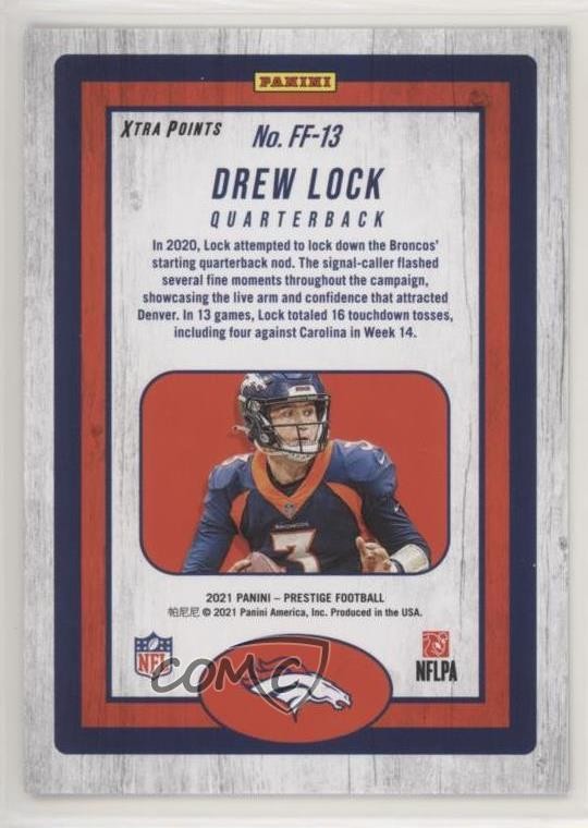 2021 Panini Prestige Franchise Favorites Xtra Points Red /299 Drew Lock ...