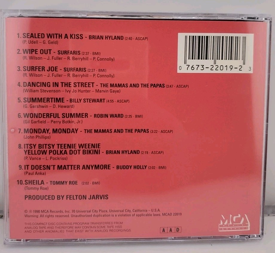 Summer Hits of the 50's & 60's by The Summer Hits (CD, 1995 ...