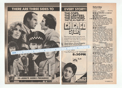 1982 CHICAGO STORY Magazine AD~MAUD ADAMS/Dennis Franz~LOVE BOAT/Ted ...