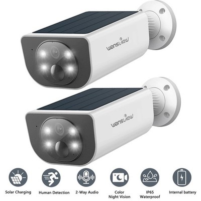 Wansview 2K 3MP Solar Powered Wireless Security Camera WiFi Outdoor Ai ...