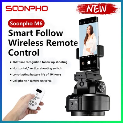 SOONPHO M6 Motorized Panoramic Head 360° AI Smart Face Tracking Remote ...