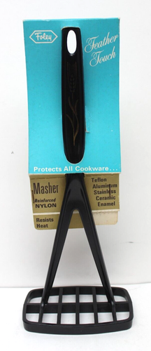 Vintage Foley Feather Touch Nylon Masher #836 Black 3.75x9.75" Made in ...