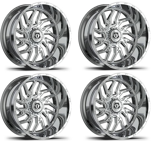 Set 4 20" TIS 544C Chrome 20x10 Wheels 8x170 -25mm Lifted For Ford ...