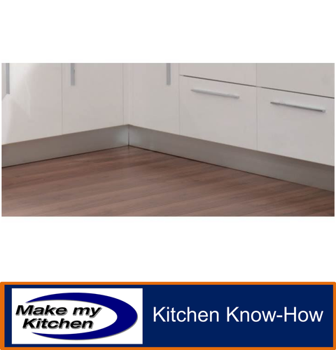 Set of 2 Stainless Steel Coated Kitchen Unit Plinth Trim Kick Board Inc ...