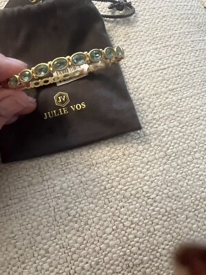 NEW Julie Vos Mykonos Bahamian Blue Bangle Bracelet Sz L NWT | eBay