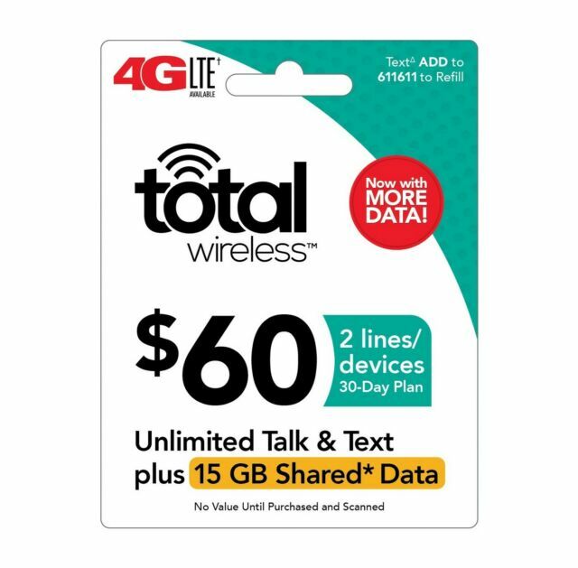 Total Wireless Prepaid Prepaid 60 USD Refill Card for sale online | eBay