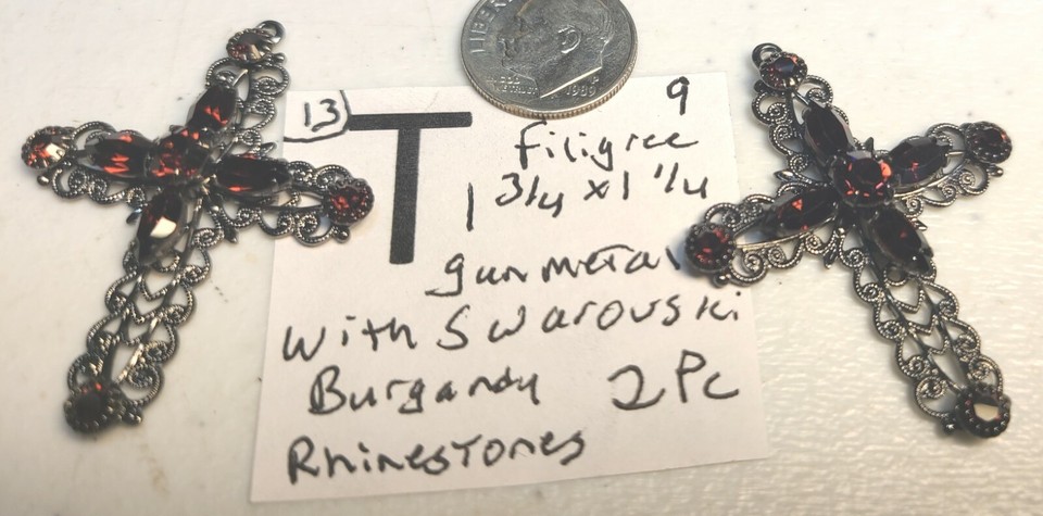 Vtg Lot #13 Mostly Miriam Haskell Cross Necklace Pendant Filigree ...