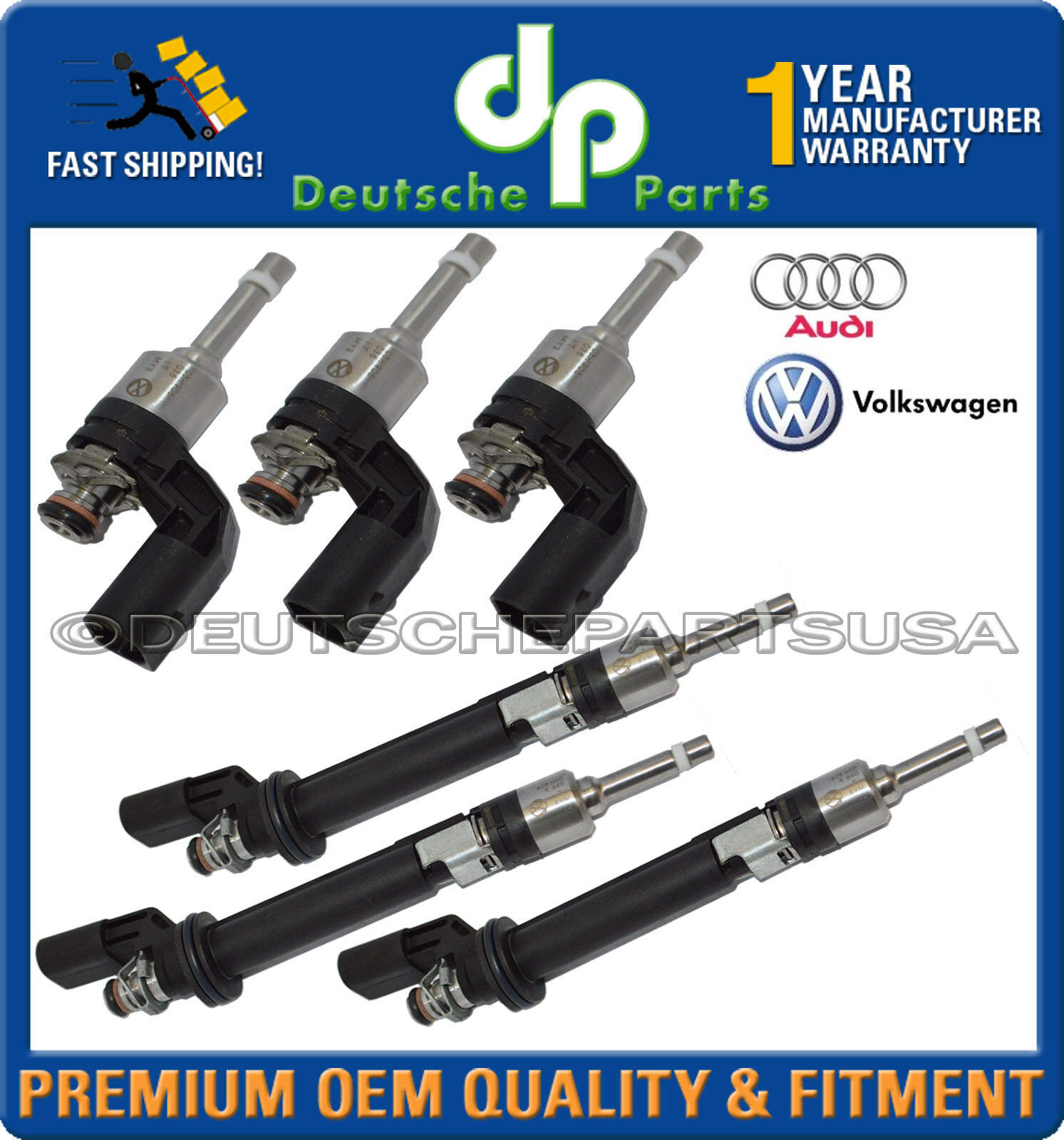 Genuine Audi Q7 VW CC Touareg 3.6 Upper + Lower Fuel Injector Injectors ...