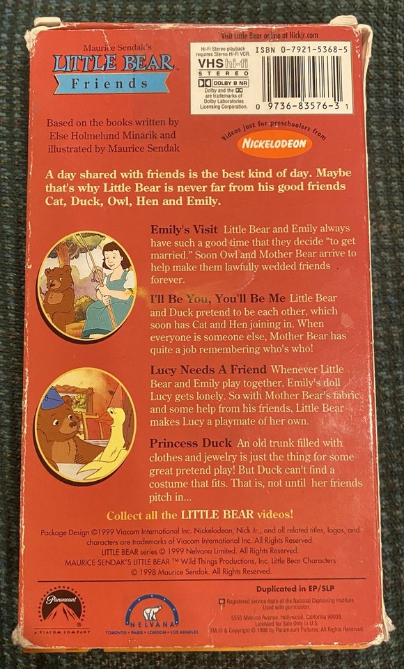 Little Bear - Friends (VHS, 1999) 97368357631 | eBay