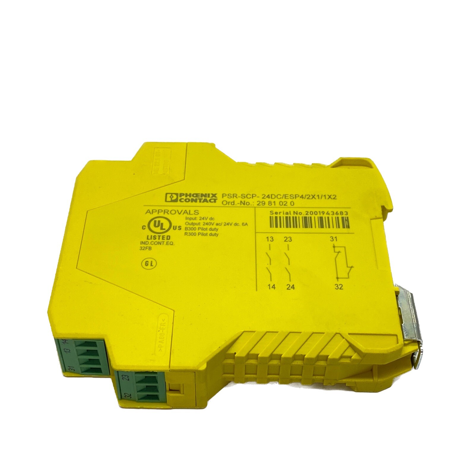 NEW Phoenix 1 Ch. 24V 250VAC/DC 6A Safety Relay PSR-SCP-24DC/ESP4/2X1 ...