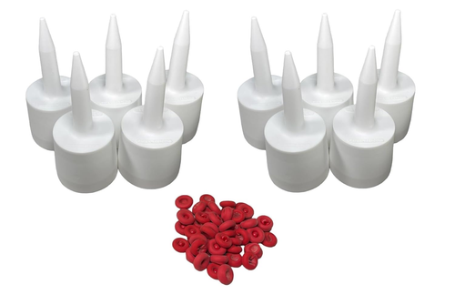 Tubeanew - Caulk Tube Saver, 2 Packs of 5, with 50 Caulk Caps, Red ...