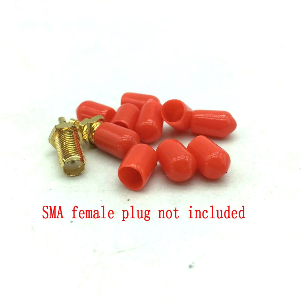 200PCS Φ6mm SMA Plastic Protection covers Dust cap Red for SMA female ...