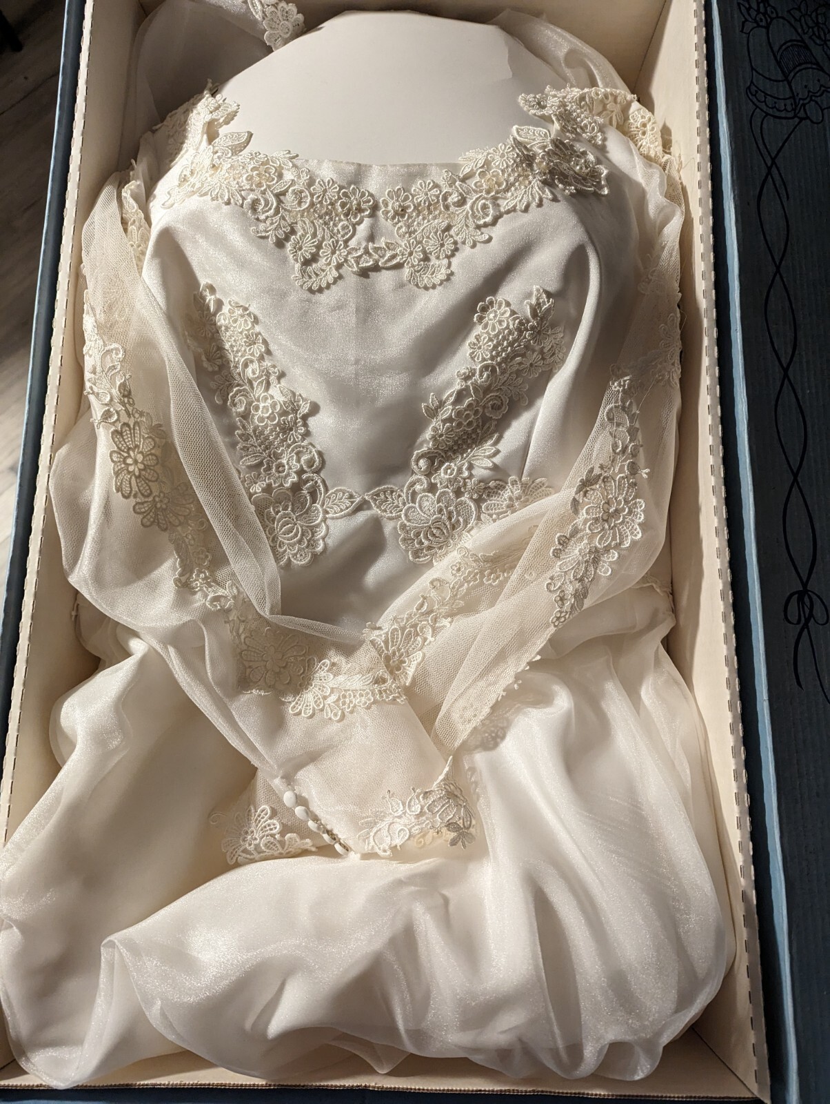 Vintage 1982 Alfred Angelo Wedding Dress and Veil - Gem