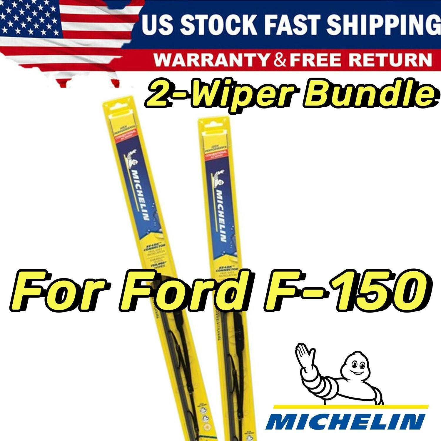 Fits 1998-2008 Ford F-150 F150 Wiper Blades 2pk Full Set of Wipers ...