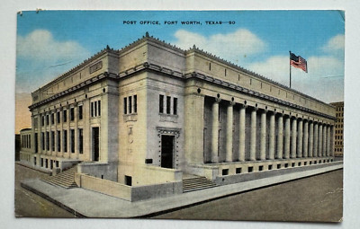 1945 TX Postcard Fort Worth Texas Post Office Building vintage EC Kropp ...