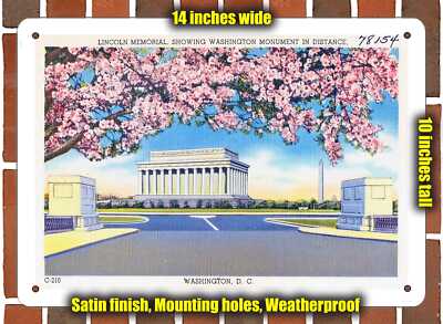 Metal Sign - Washington Dc Postcard - Lincoln Memorial, Showing ...