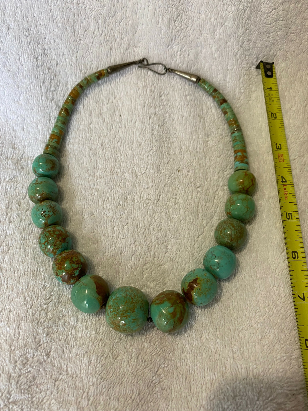 Vintage Santa Fe Turquoise Round Stone Necklace - Gem