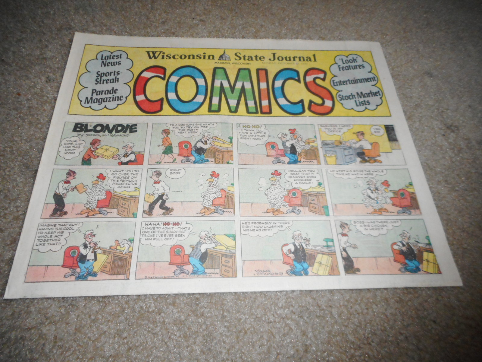 OCT 23 1977 Wisconsin Newspaper Sunday Comic Section | eBay