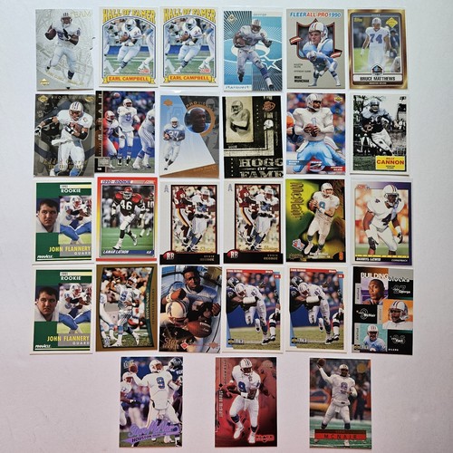 Huge Lot of 27 Houston Oilers Football Cards With Stars Inserts Rookies ...