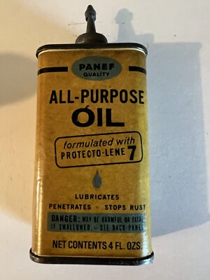 PANEF ALL-PURPOSE OIL TIN VINTAGE OILER CAN ~ 4 oz. ~ EMPTY MILWAUKEE ...