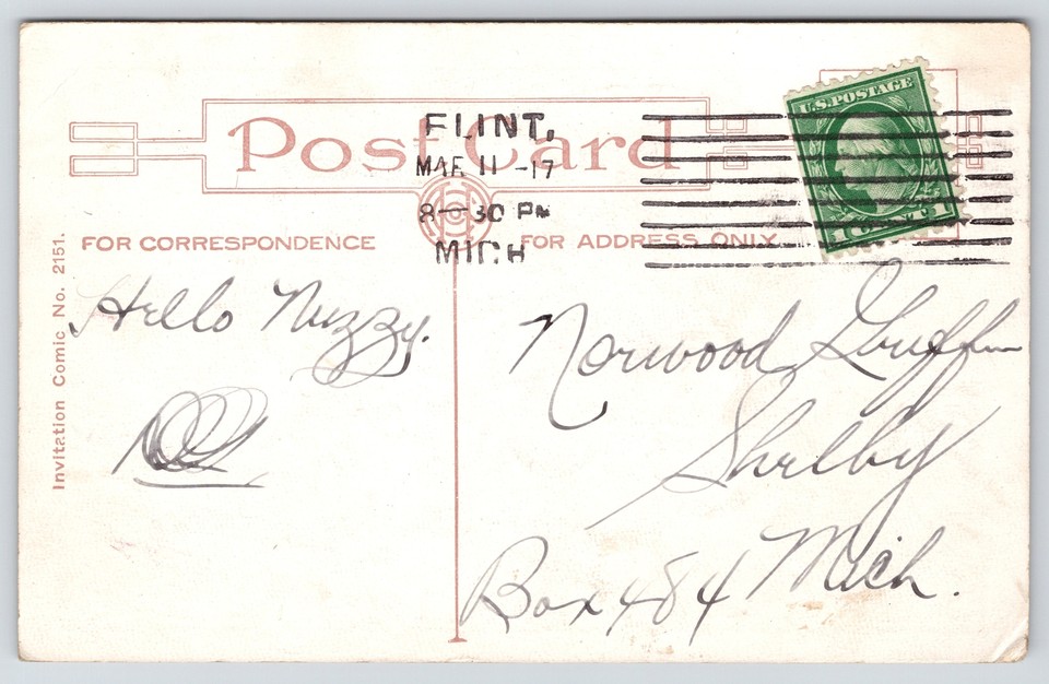 Flint Michigan Comic~Try & Get Here Some Way: Racing Horse Buggy~Witt ...