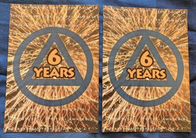 Alcoholics Anonymous AA Recovery Greeting Cards 6 Year Anniversary 2 ...