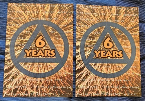 Alcoholics Anonymous AA Recovery Greeting Cards 6 Year Anniversary 2 ...
