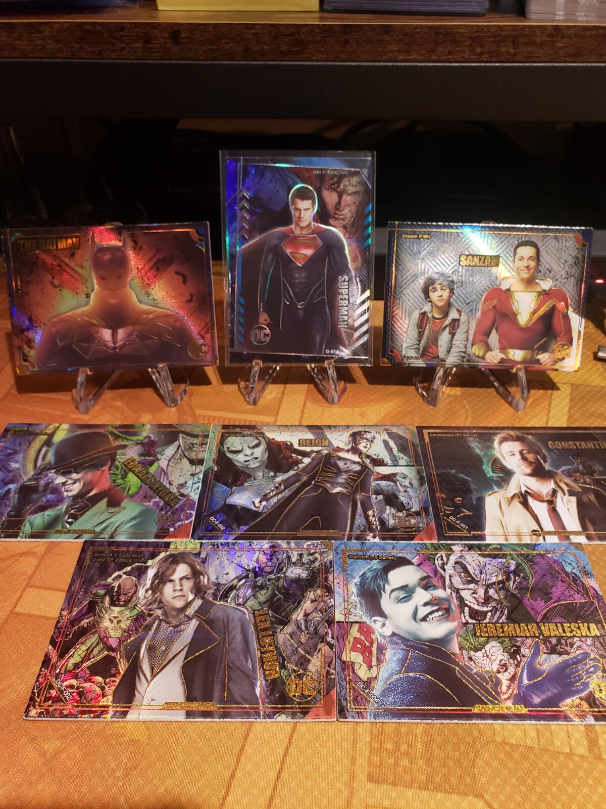 DCEU Trading Card Lot 8 cards. Superman G-014, Shazam, Batman, Lex ...