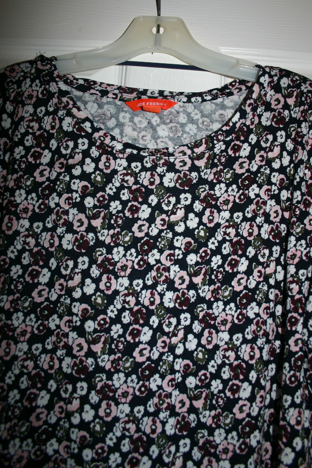 Joe Fresh Womens Plus 1X Floral Print Balloon Sleeve Tee Top Shirt NWT ...