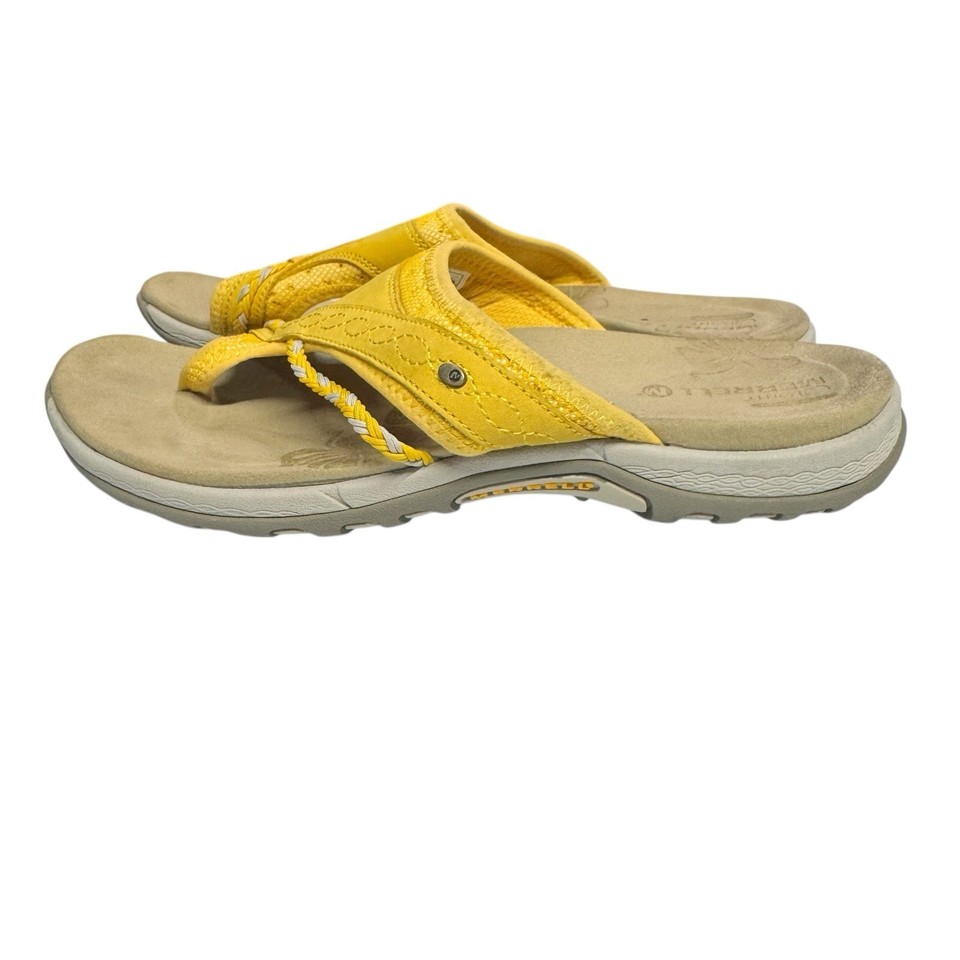 Merrell Sport Sandals Women's 9 Yellow Flip Flops Toe Loop Hollyleaf ...